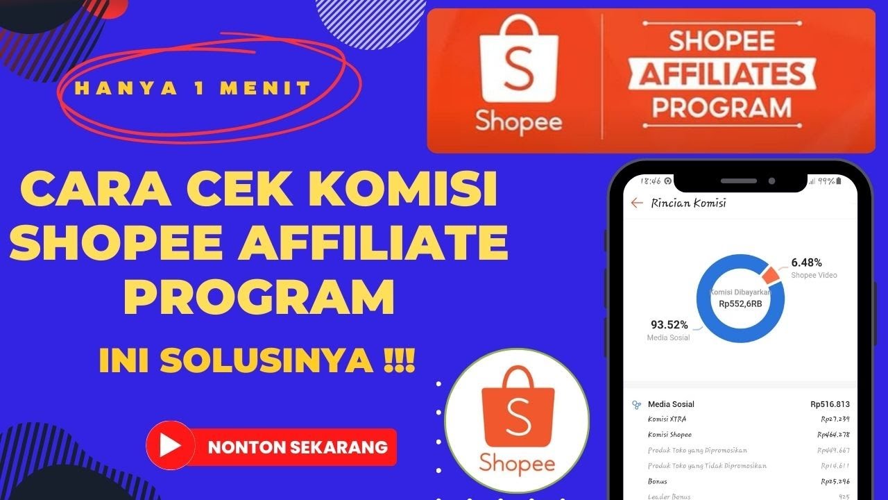 CARA CEK KOMISI SHOPEE AFFILIATE PROGRAM - YouTube