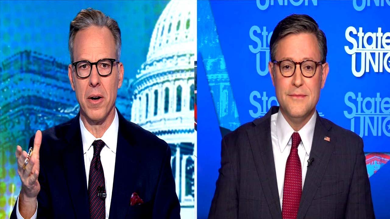 Jake Tapper SHUTS DOWN Mike Johnson’s Spin Of Trump’s ‘Enemy Within ...