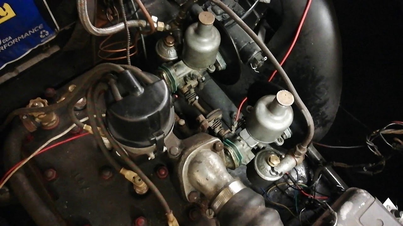 Sidevalve Morris minor new exhaust and twin carbs - YouTube