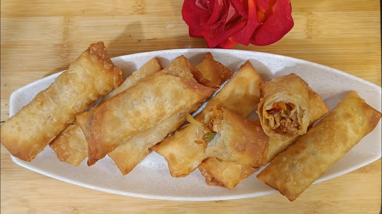 Chicken Spring Roll | Home Made Spring Roll Sheets | Ramzan Special ...