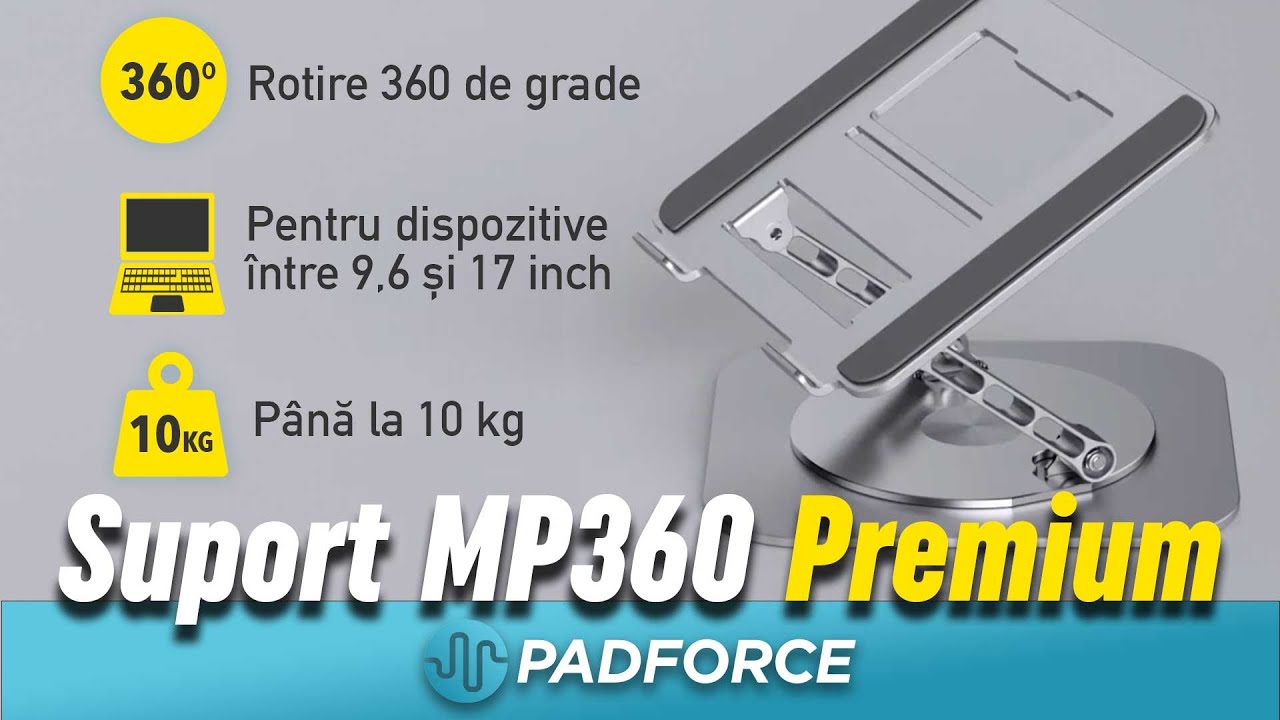 Cel mai bun suport pentru laptop: PadForce® MP360 Premium, Rotire 360 ...