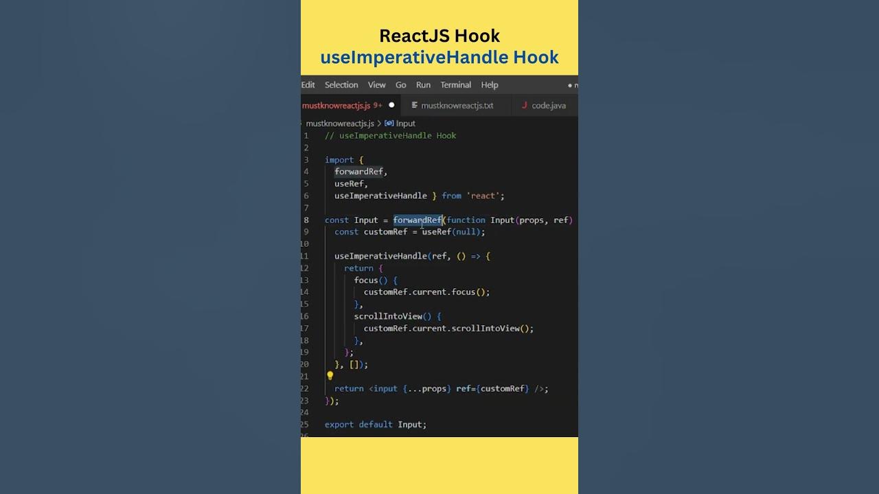 Must Know React Useimperativehandle Hook Concept Hindi Youtube