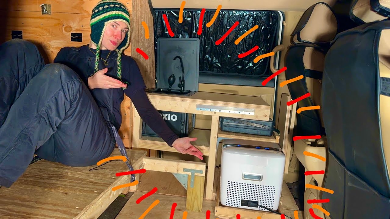 DIY Minivan KITCHEN Build with Pullout Fridge, Full Sink, Stove + Table ...