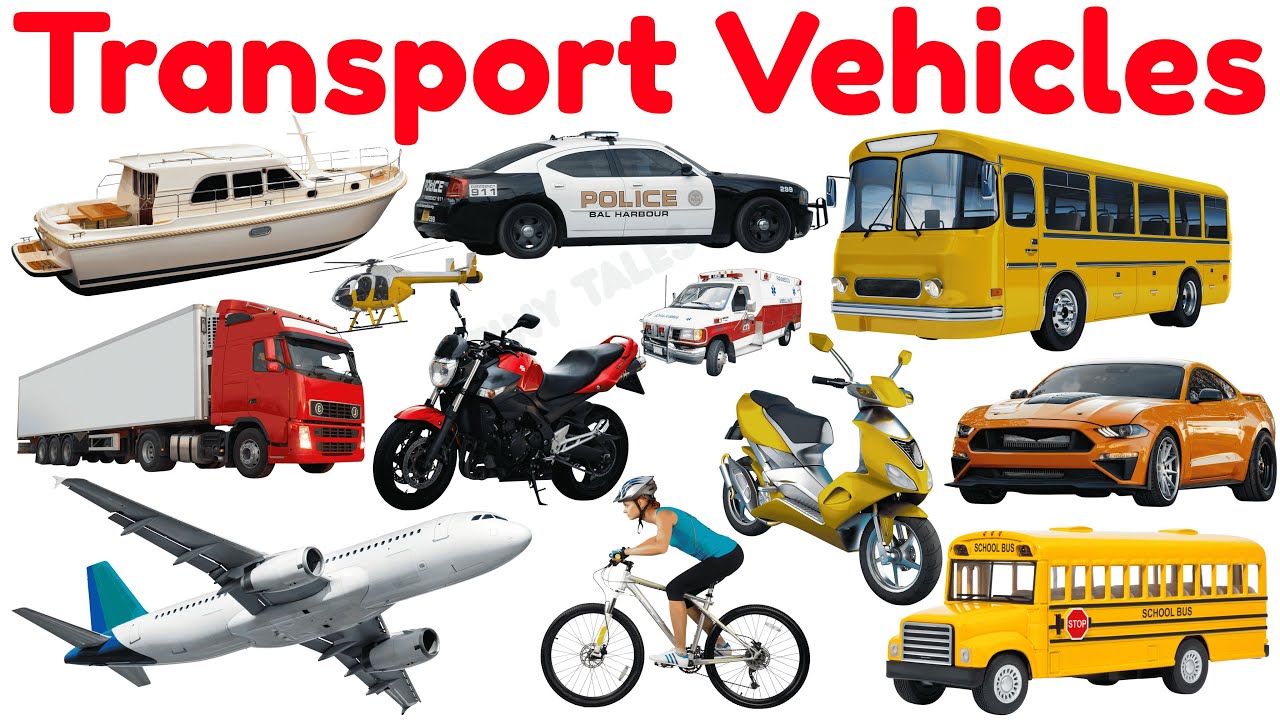 Transport Vehicles for Kids | Learn Trucks, Buses, Trains & Airplanes ...