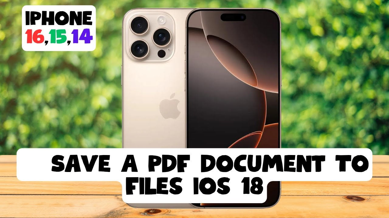 ios 18 iPhone 16,15,14 How to Save A PDF Document To Files - YouTube