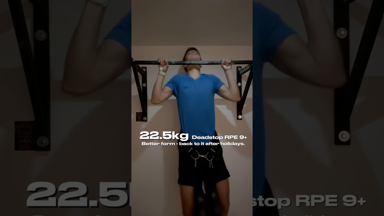 22.5kg deadstop pull-ups after holidays RPE 9+. - YouTube