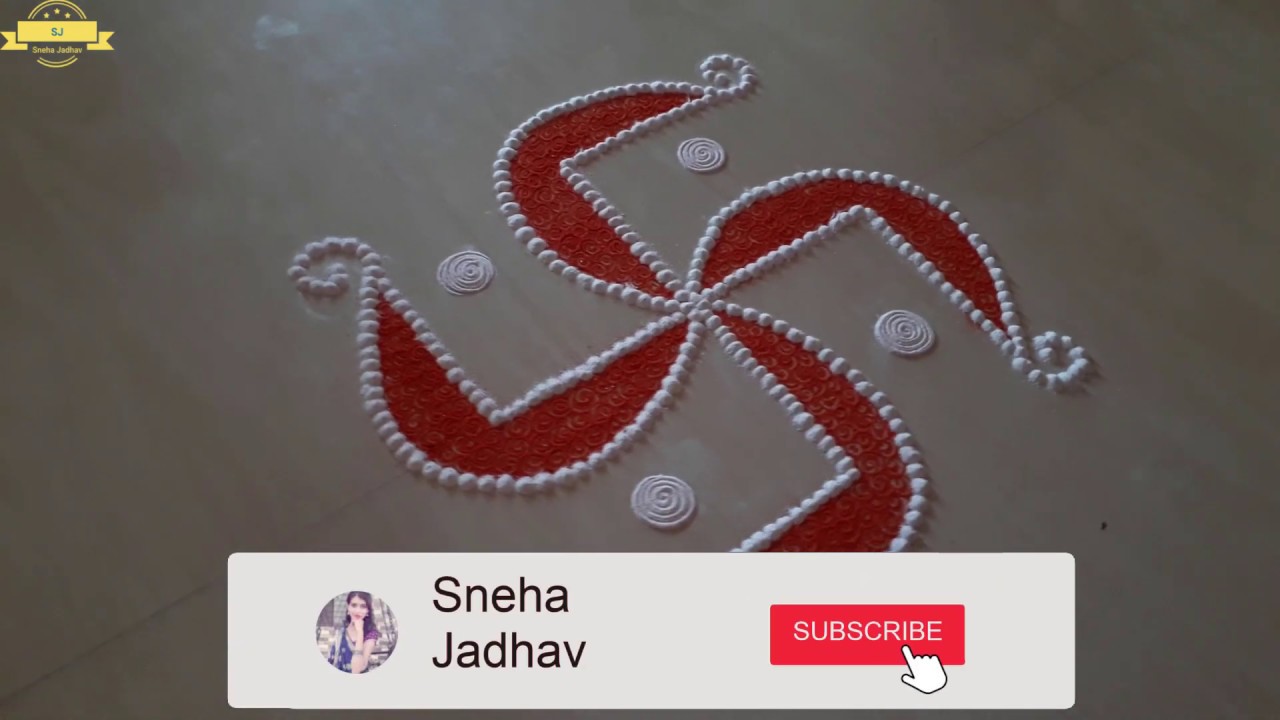 Super Easy and Quick Swastik Rangoli Design || Creative Rangoli for ...