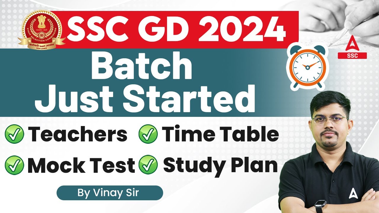 SSC GD 2024 Batch Just Started Teachers Time table Mock Test Study Plan ...