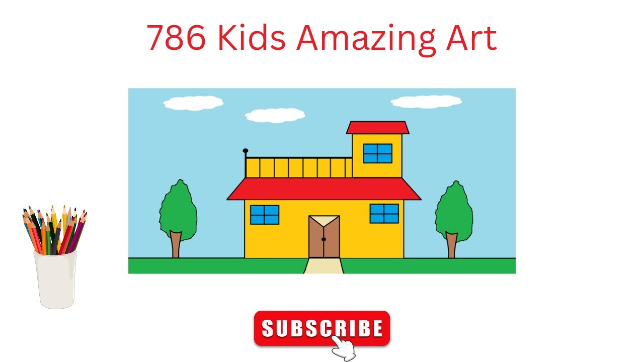 How to draw a house using Ms paint/Ms paint drawing - YouTube