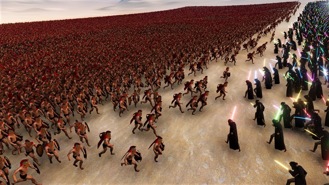 1000 Jedi vs 25000 Spartans Ultimate Epic Simulator - YouTube