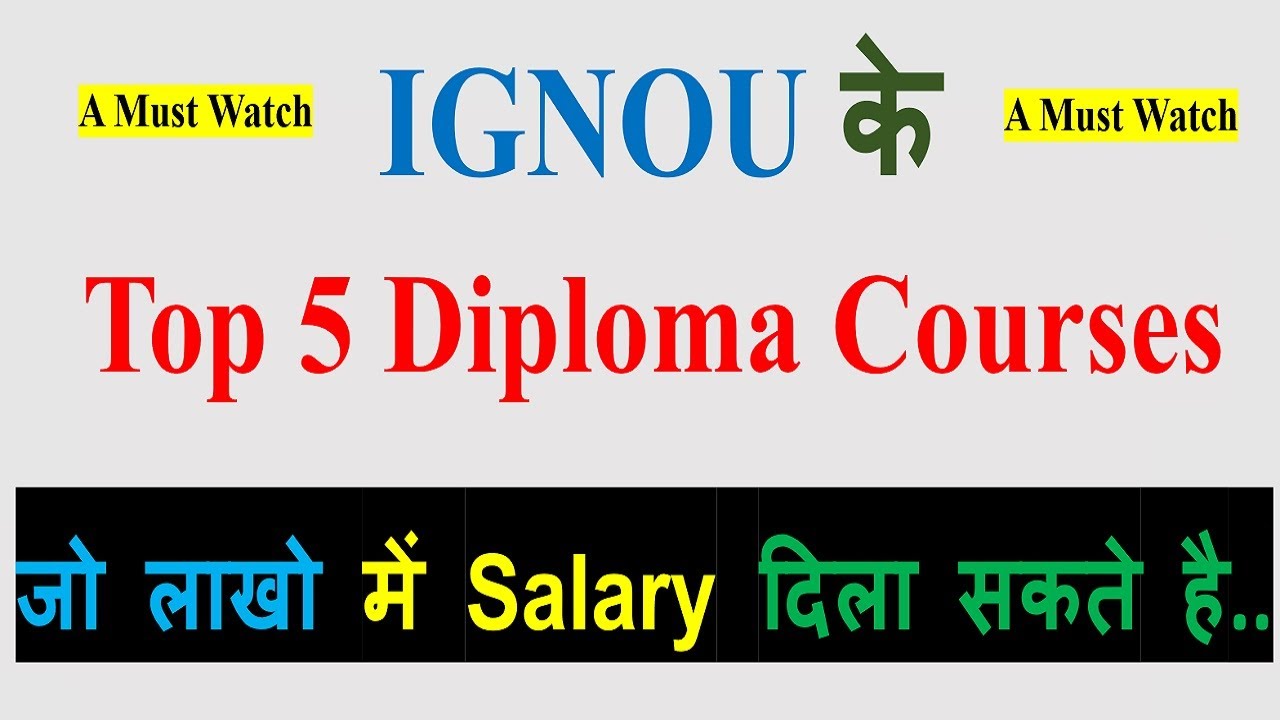 IGNOU Top 5 Diploma Courses Salary Top ignou-top-5-diploma-courses-salary-top