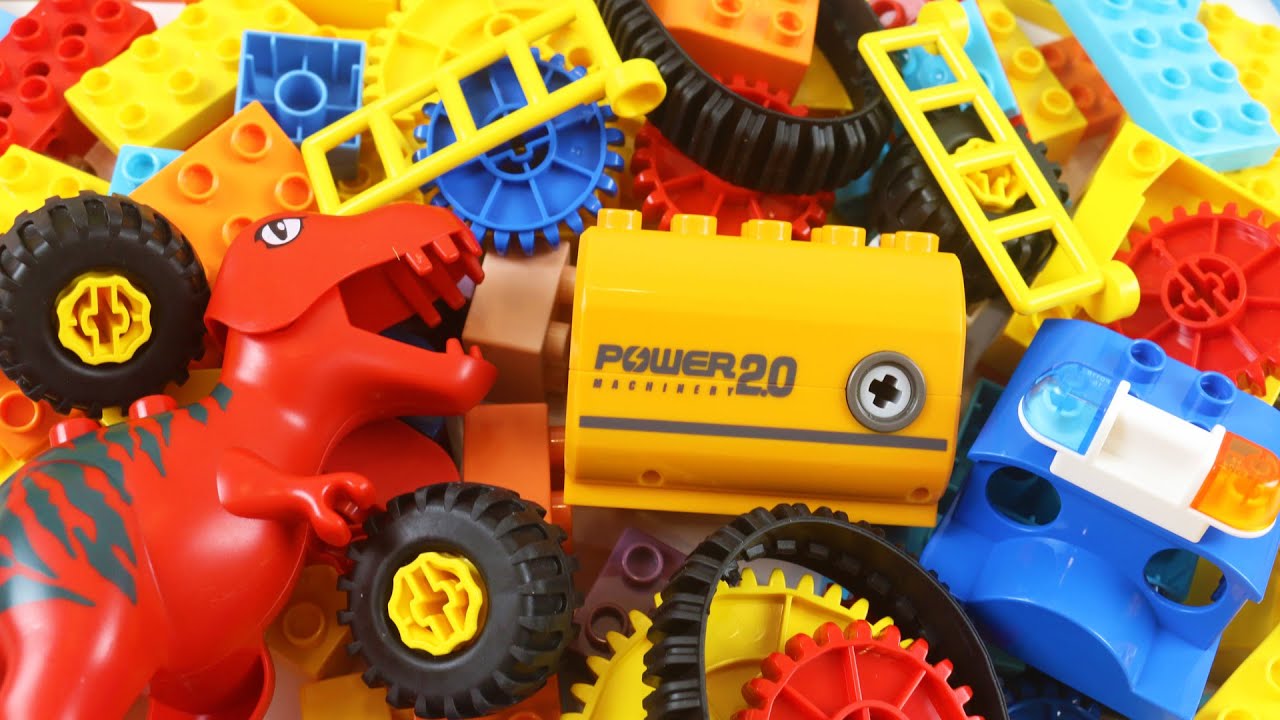 DIY Vehicle Building Blocks ASMR Dinosaur Transporter Truck - YouTube