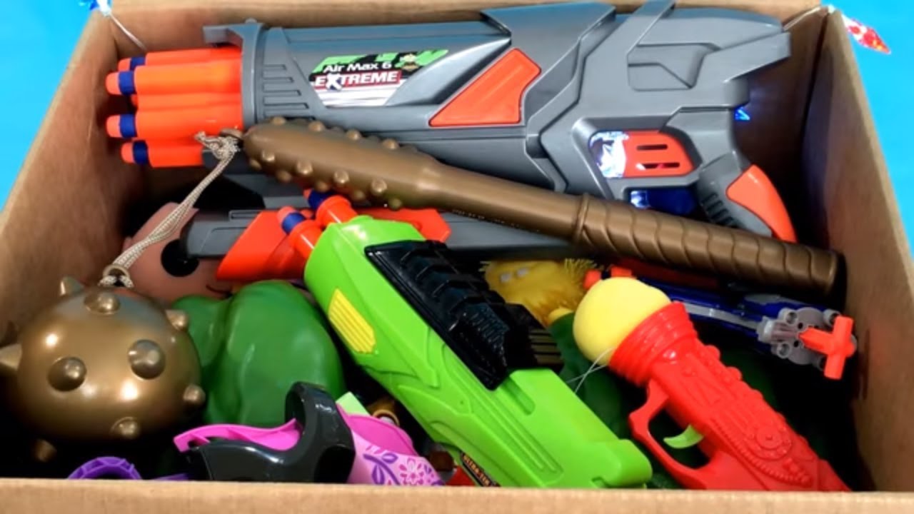 Box of Toys ⚔️ Toy Guns 🔫 Toy Weapons 🛡 Toys for Kids 💣 NERF Guns ⚔️ ...