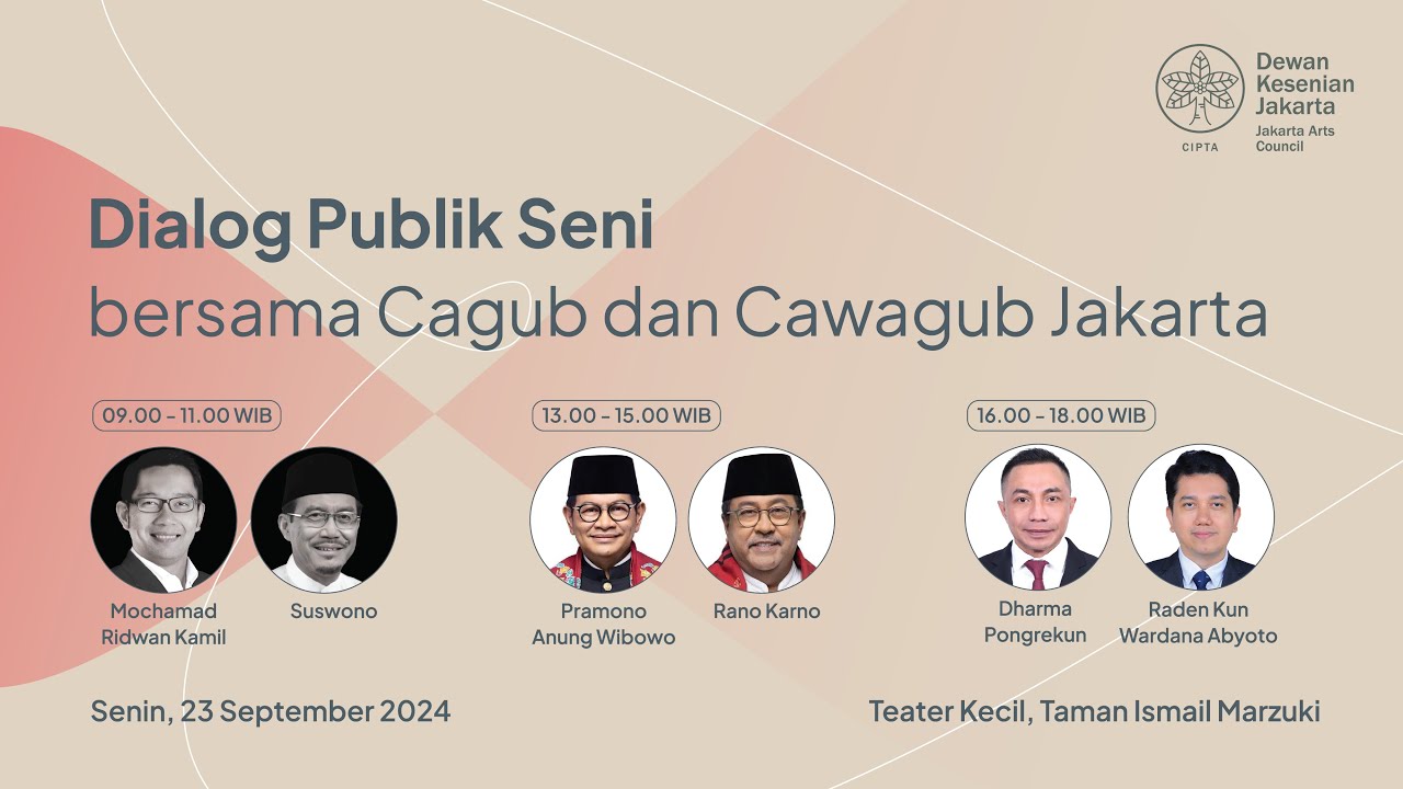 DIALOG PUBLIK SENI BERSAMA CAGUB DAN CAWAGUB JAKARTA SESI 1 - YouTube