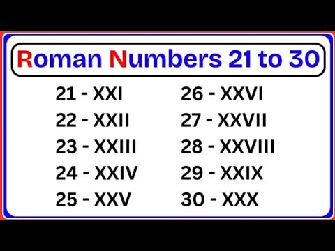 Roman numbers | 21 to 30 Roman Numbers | Roman Numbers 21 to 30 | 21 से ...
