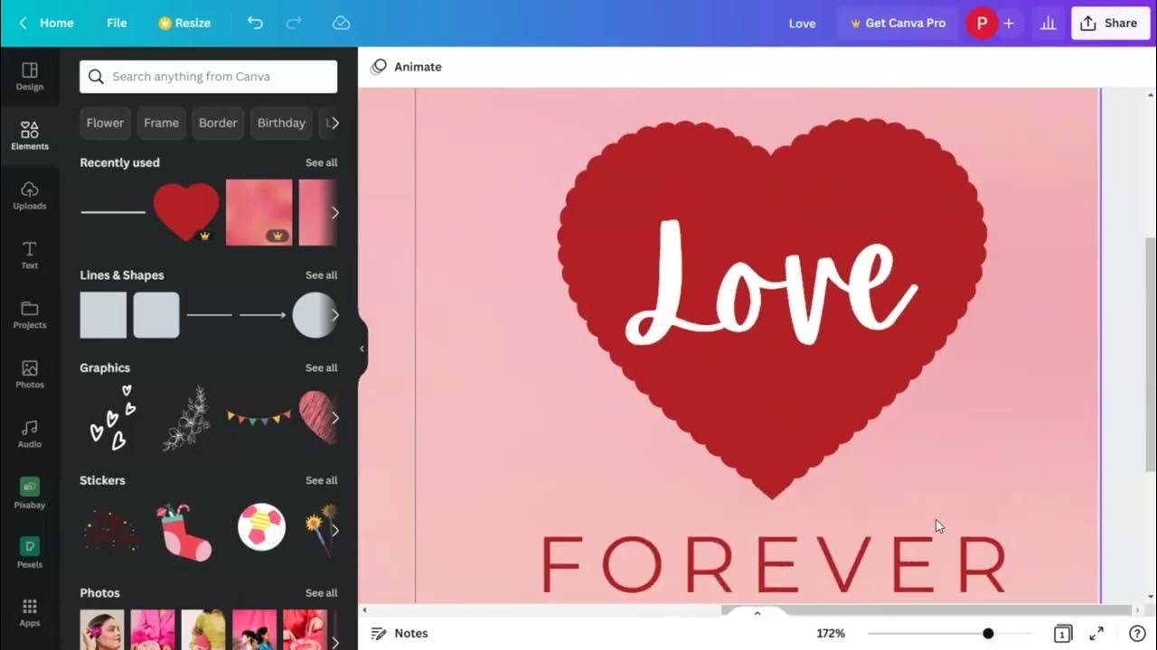 How to make a Valentine's day card in Canva, How to create Valentine's ...