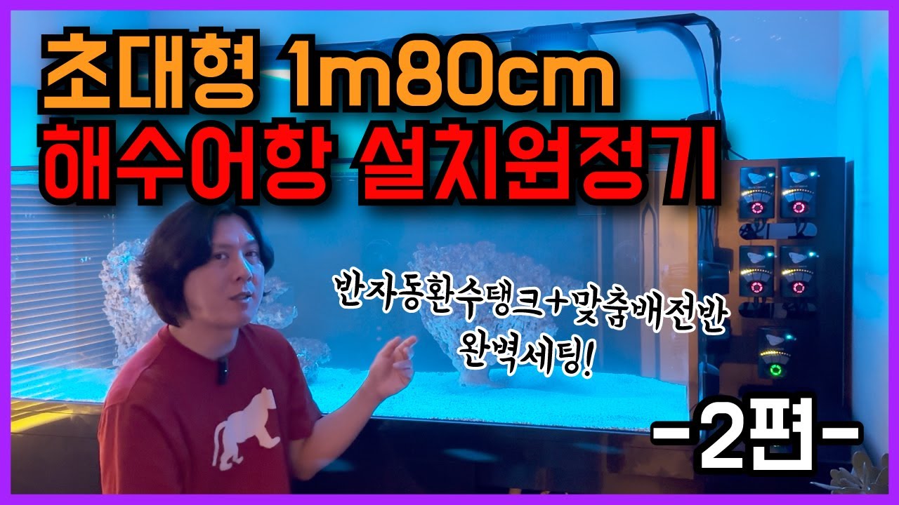 초대형 1m80cm 해수어항 설치원정기 2편 - 반자동환수탱크 & 맞춤배전반 - YouTube