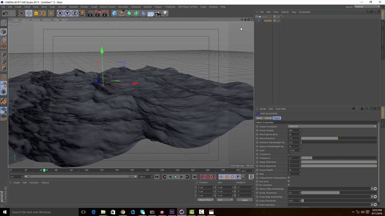 CINEMA 4D TUTORIAL - Moving Ocean with HOT4D Plugin - YouTube