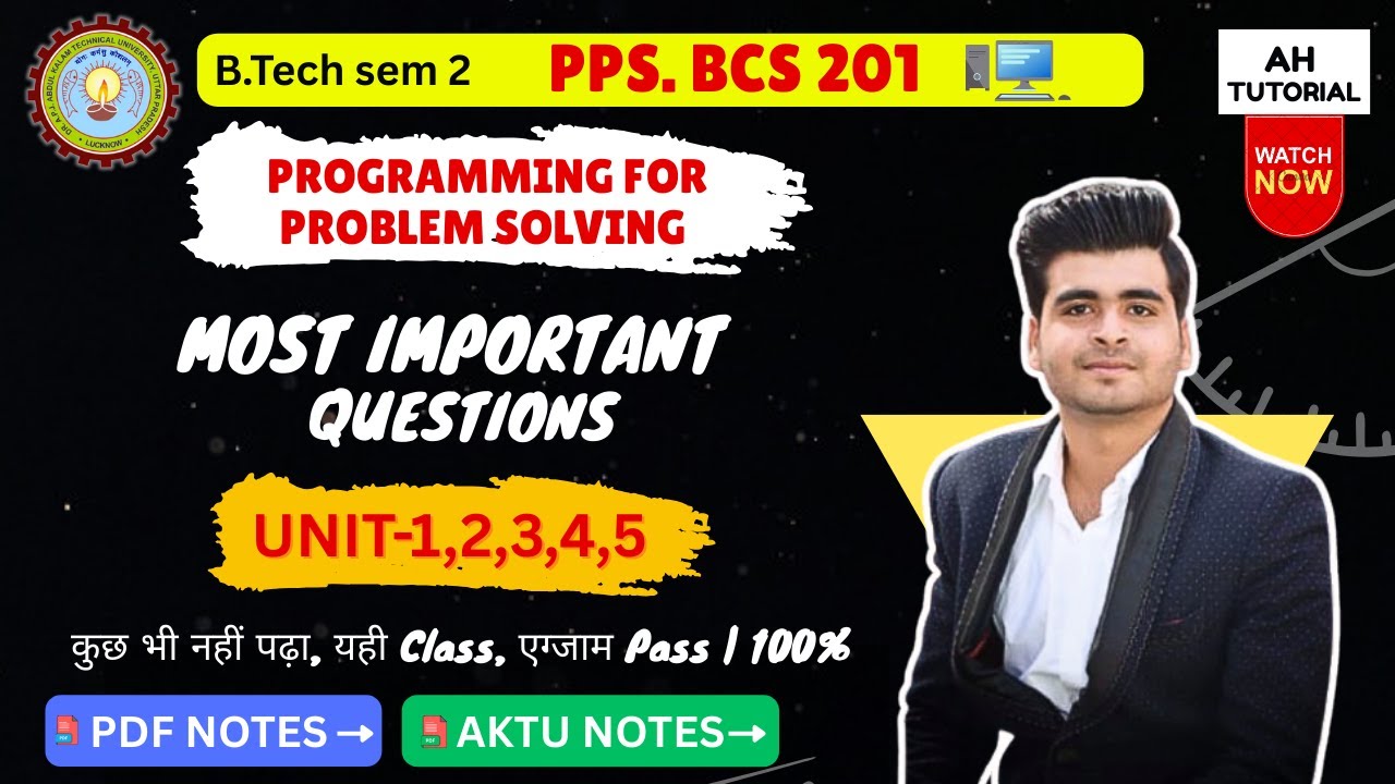 AKTU PPS Most Important Questions 🔥 BCS-201 में पास होना है तो ये वीडियो ज़रूरी है! - YouTube