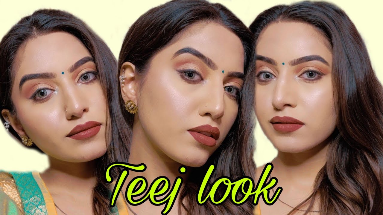 Teej Makeup Look || Easy Festive Makeup - YouTube