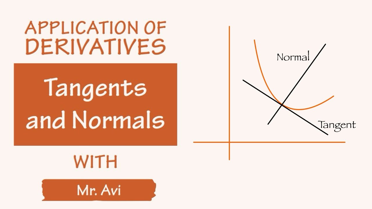 Tangents and Normals | Application of Derivatives | JEE | Class 12 ...