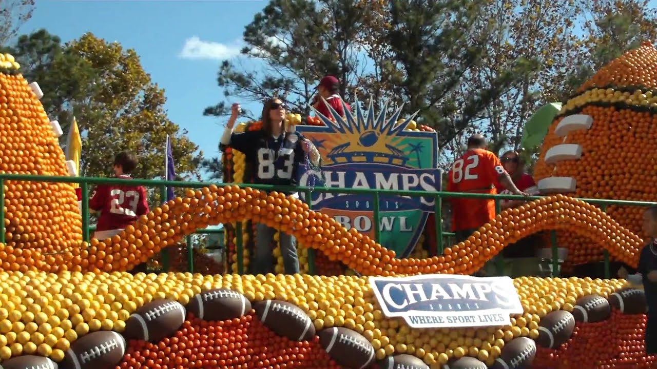 Orlando Citrus Parade 2009: Champs Sports Float - YouTube