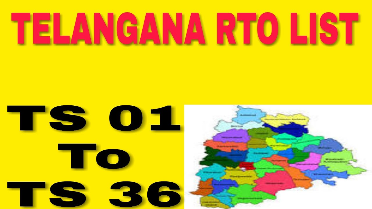 TELANGANA STATE RTO LIST {TS 01 TO TS 36} #telangana #rto # ...