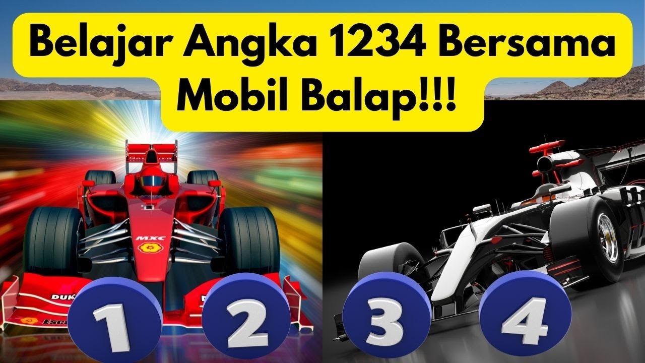 Belajar angka 1234 Bersama MOBIL BALAP!!!, belajar angka, belajar abjad ...