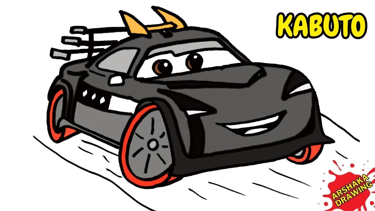 How to Draw Kabuto from Pixar Cars | Cars 3 | Arshaka Drawing - YouTube
