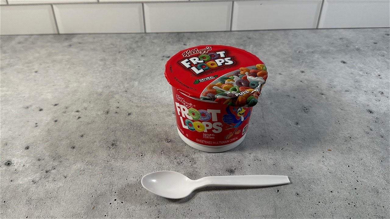 Kellogg's Froot Loops Breakfast Cereal - Single Serving Cups - YouTube