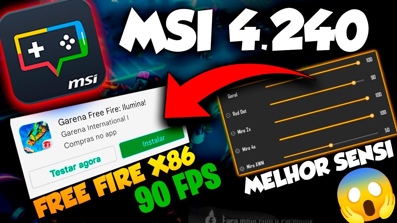 MELHOR MSI 4.240 FREE FIRE X86 SENSI 💥90 FPS - YouTube