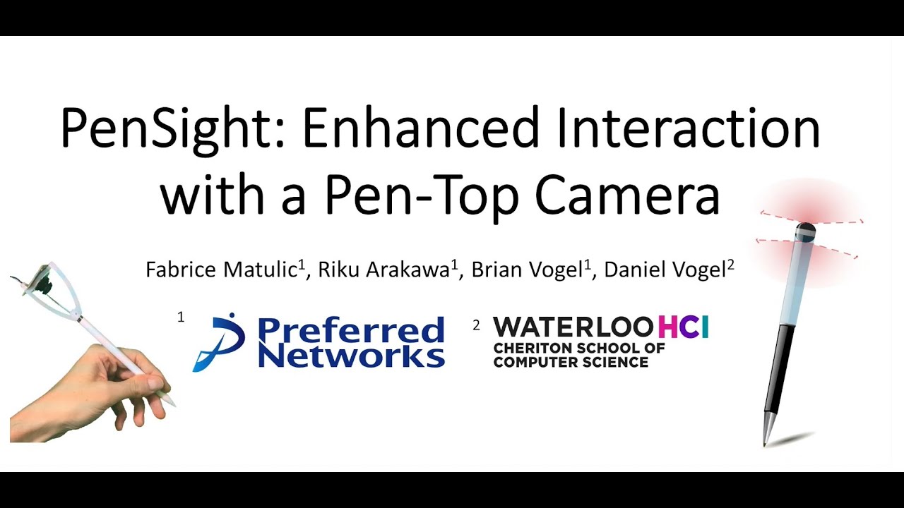 PenSight: Enhanced Interaction with a Pen-Top Camera - YouTube