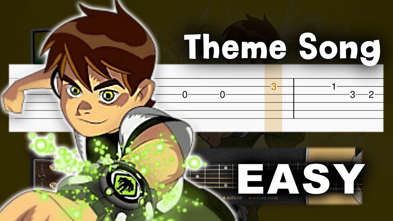Ben 10 - Opening Theme Song - EASY Guitar tutorial (TAB) - YouTube