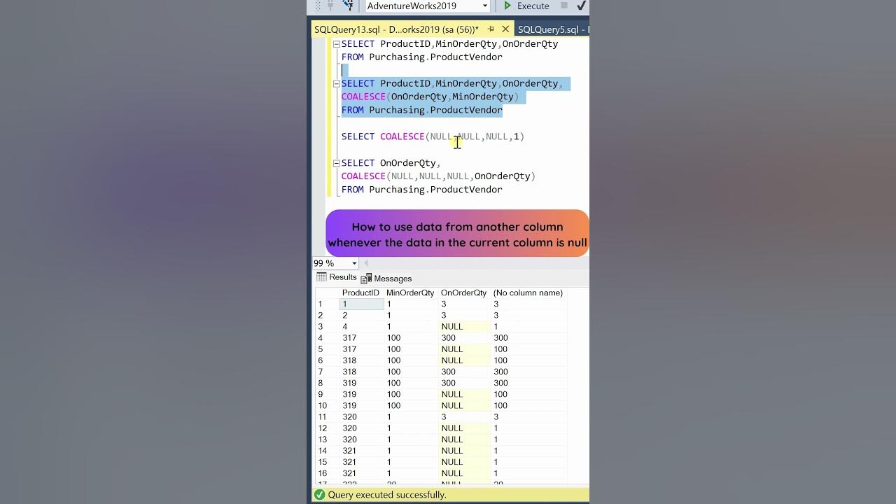 Sql Tricks Learn Sql In Tamil Shorts Coalesce In Sql Coalesce Function In Sql Sql