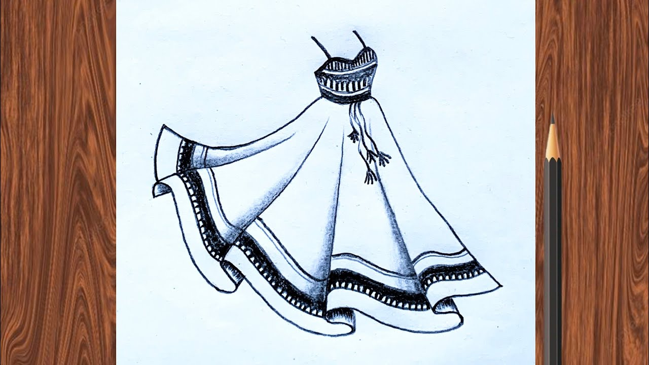 Dress drwaing | Girl dress sketching | Designer dress art | 👗 - YouTube