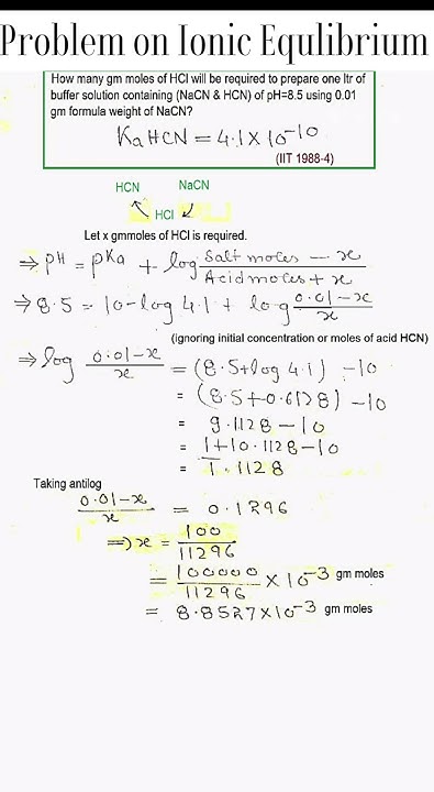 Problem On Ionic Equlibrium 馃numericals24 Chemistry Biology