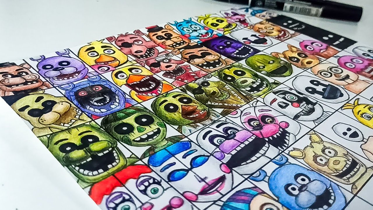 Drawing All The Characters of Five Nights at Freddy's | FNAF Movie ...