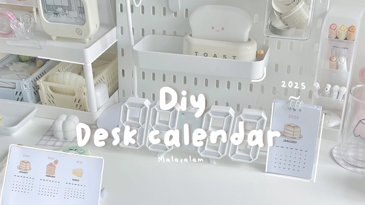 Aesthetic Desk Calendar 🥞🥛DIY Desk Calendar / Aesthetic 2025 Calendar ...