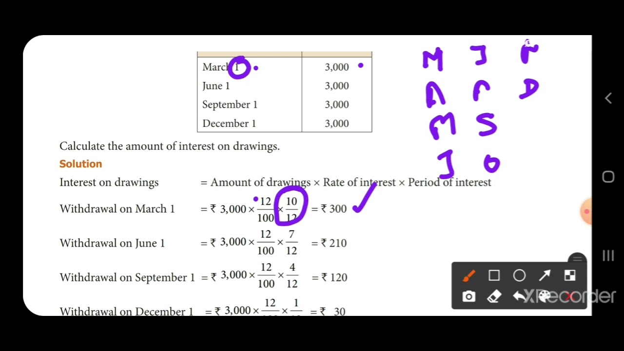 TN 12 Accountancy - calculation of interest on drawings. - YouTube