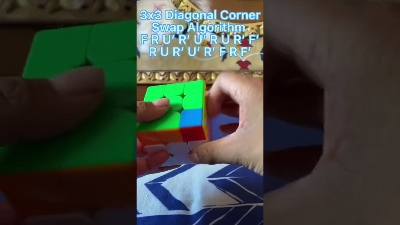 3x3 Diagonal Corner Swap Algorithm Divaanthecuber Shorts Youtubeshorts Youtube Youtube