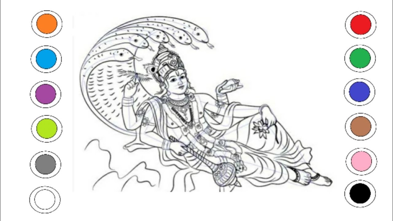 Lord Vishnu Drawing for Kids Toddlers Childrens Part 2#god #art #cute # ...