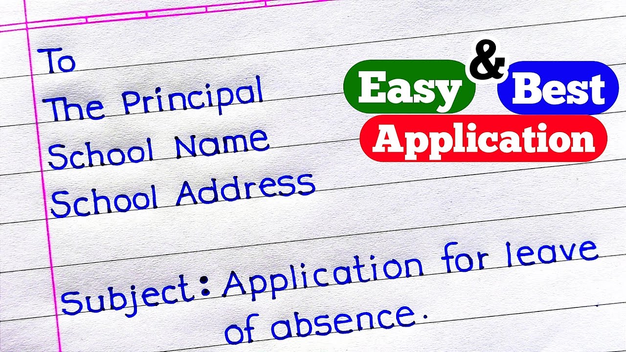 Application For Leave Of Absence In English | How To Write An ...