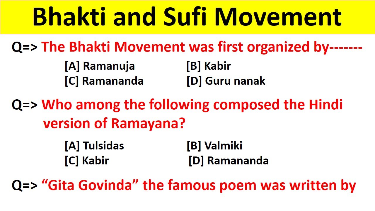 Bhakti And Sufi Movement Medieval Indian History MCQ Sufi And Bhakti bhakti-and-sufi-movement-medieval-indian-history-mcq-sufi-and-bhakti