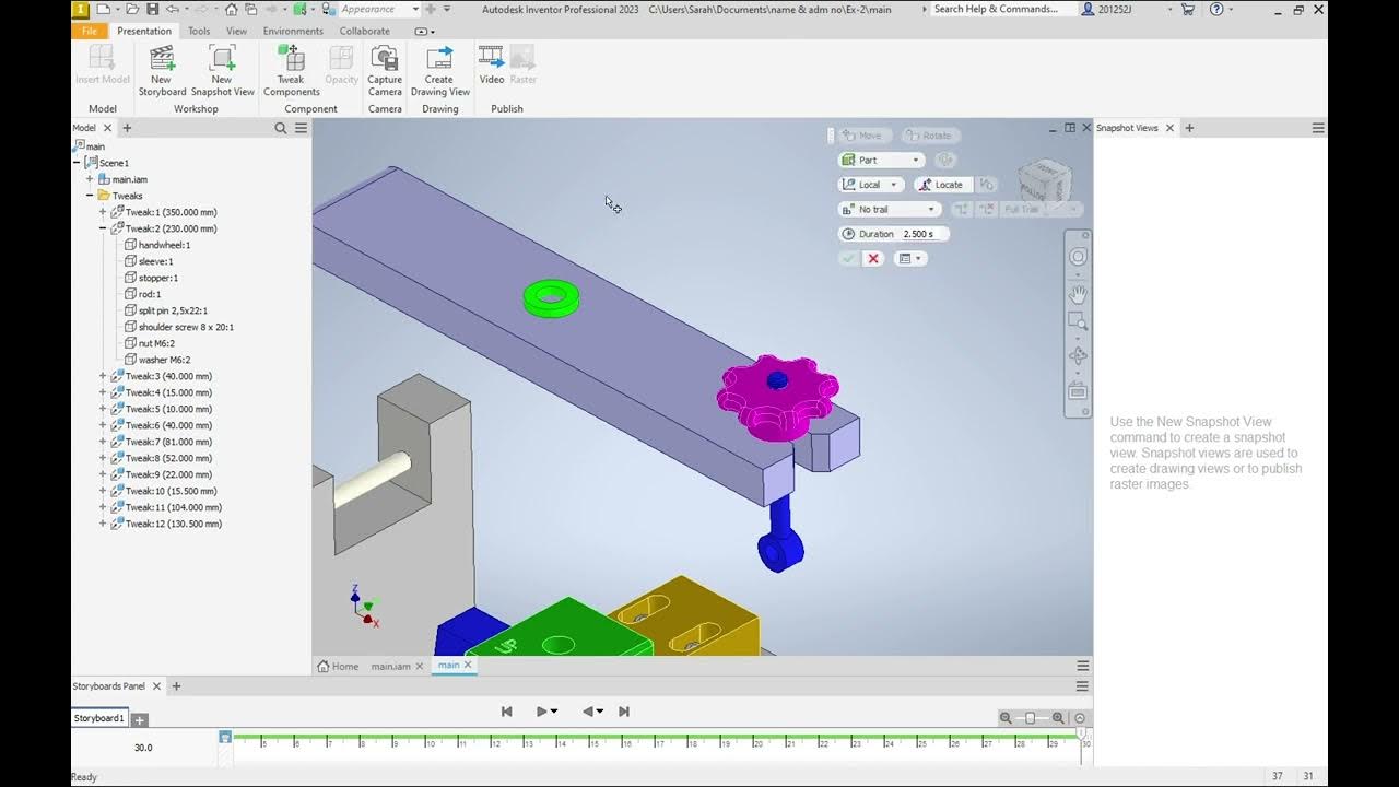 Ex 2 exploded assembly drawing - YouTube