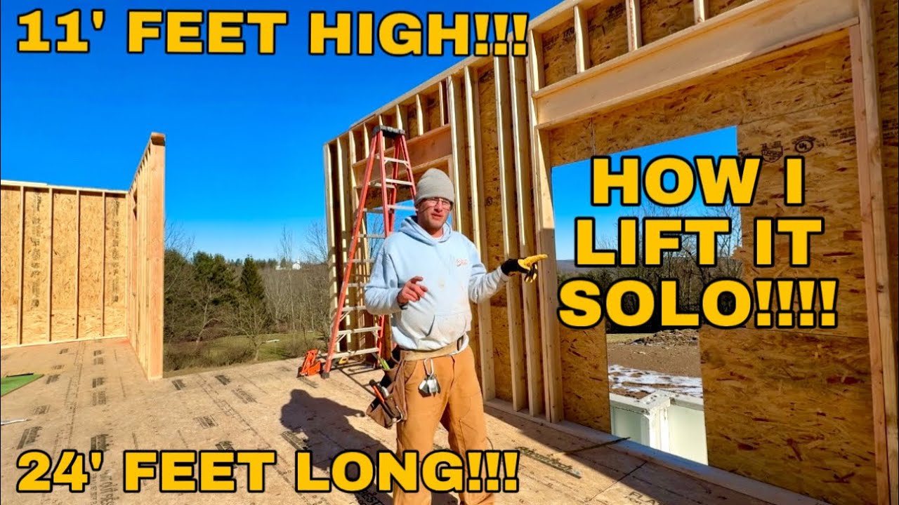 How I lift a 11 Foot High by 24 Foot Wide Wall With Sheathing (Zipwall ...