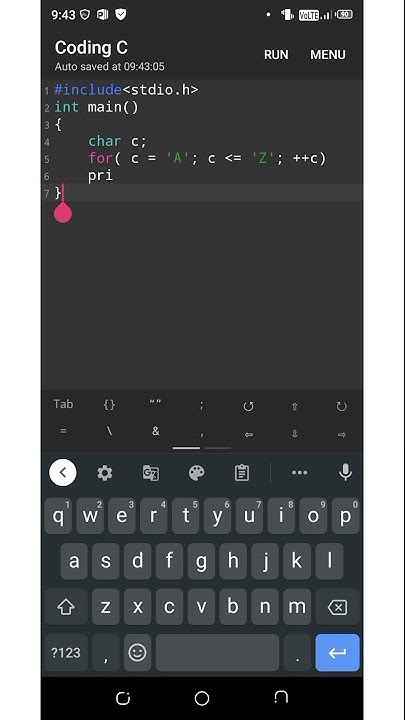 C program to display characters from A to Z using loop #short #yt_short #c #coding #program # ...