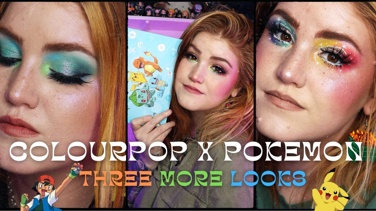 Colourpop X Pokemon Pallet Town Palette 3 Looks 💕 - YouTube
