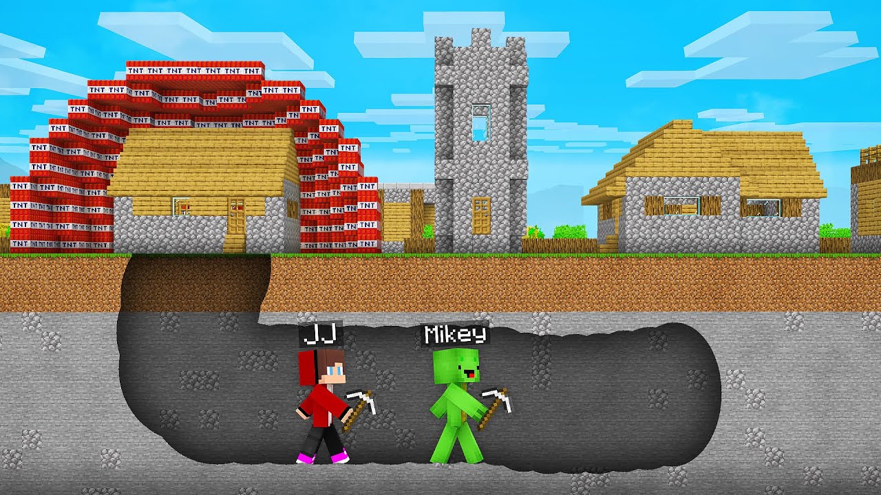 Mikey and JJ Escape From TNT Trap in Minecraft (Maizen) - YouTube