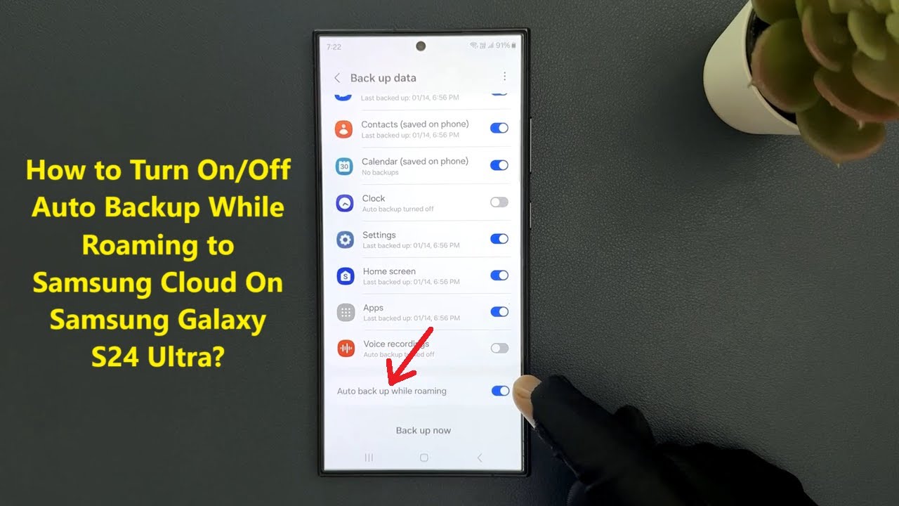 How to Turn On/Off Auto Backup While Roaming to Samsung Cloud On Samsung Galaxy S24 Ultra? - YouTube