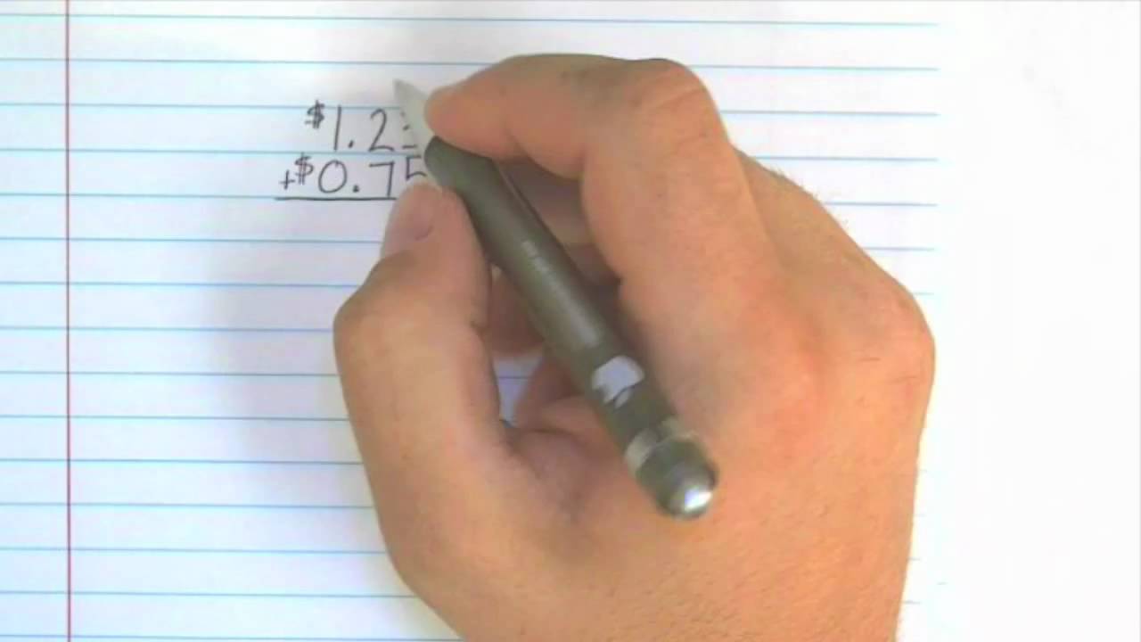 Adding Money and Numbers with Decimals - YouTube